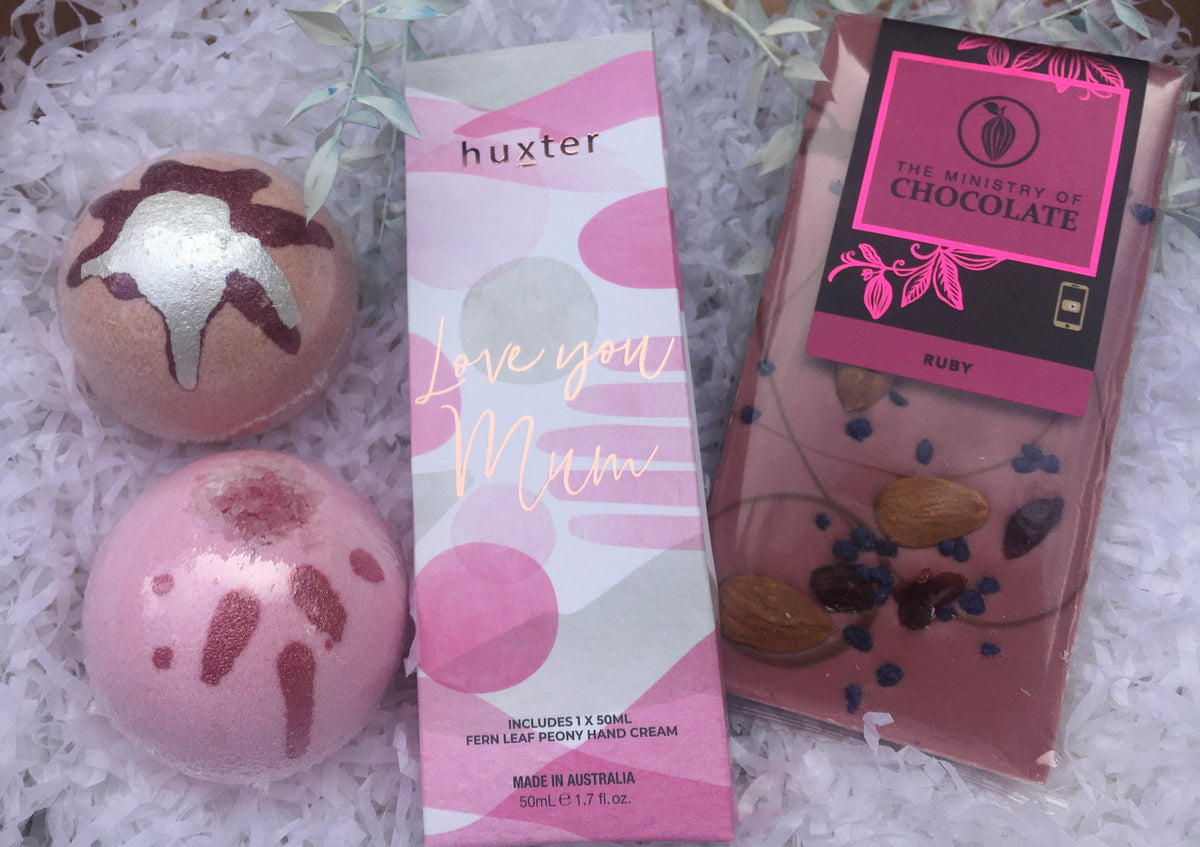 Love you Mum Ruby Bath Bomb Hamper – Charcoal River Gifts